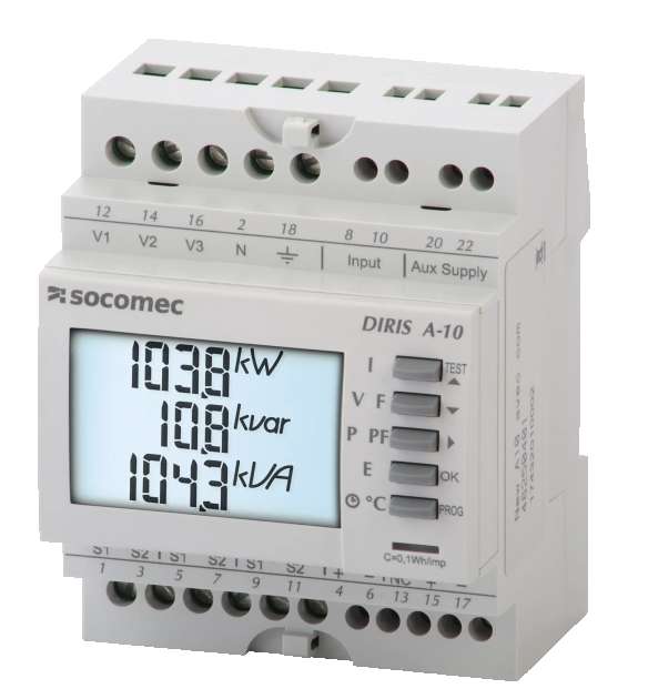 Socomec DIRIS A-10 Multi-Function Electricity Meter with Modbus RS485 ...