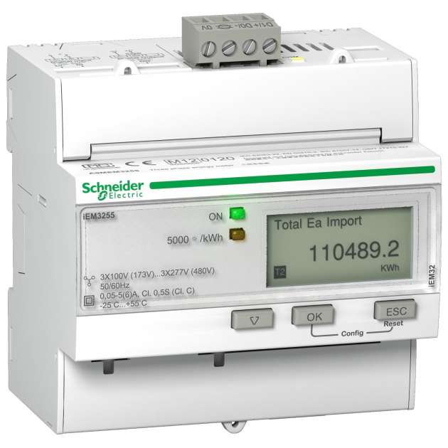 Schneider A9MEM3255 MID 3-Phase CT Connected DIN Modbus Energy Meter ...