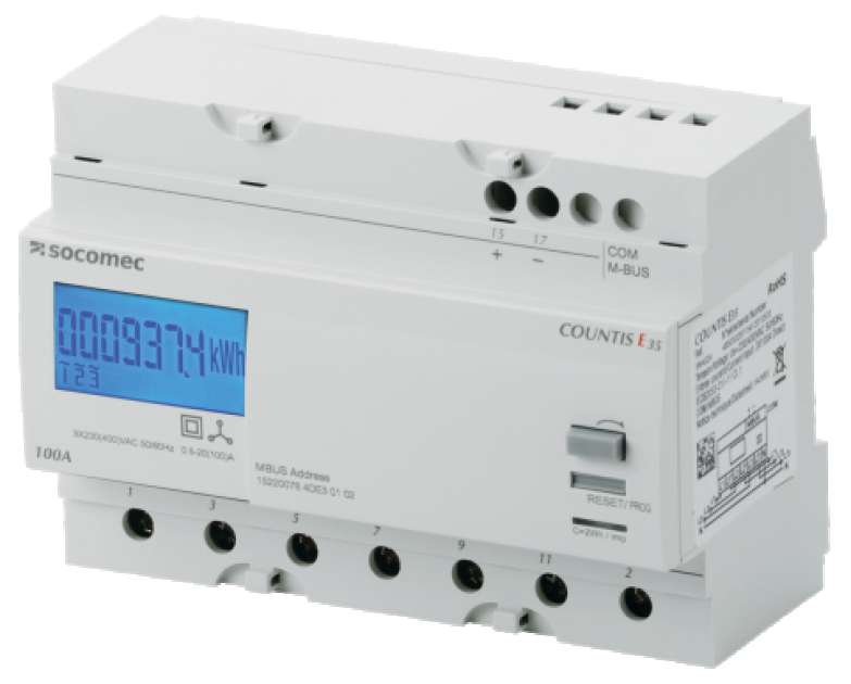 Socomec COUNTIS E35 3 Phase Energy Meter 100A Direct Connection with M ...