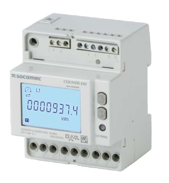 Socomec COUNTIS E45 3 Phase Dual Tariff MID Energy Meter 5A CT Connected with M-Bus (4850-3067 ...