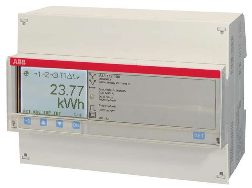ABB A43 512-100 Three Phase 80A Direct Connected MID Meter with 4 Pulse ...