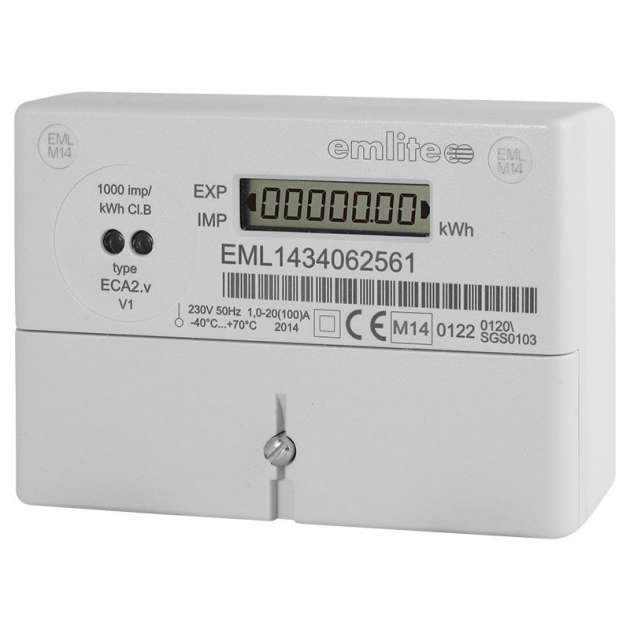 Emlite ECA2 MID Single Phase 20-100A Direct Connected Meter - Meter Market